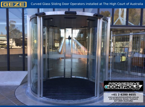 GEZE Curved Glass Sliding Doors – Progressive Controls